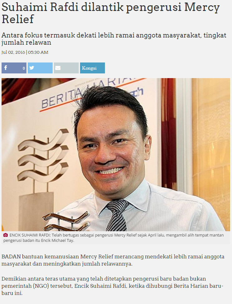 Berita Harian, 2 July 2016 – Suhaimi Rafdi appointed as a chairman of ...
